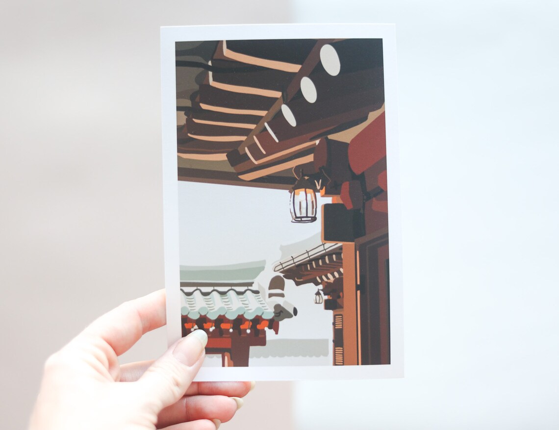 Hanok Printed Art Korean Wall Art Seoul Artwork Korean - Etsy