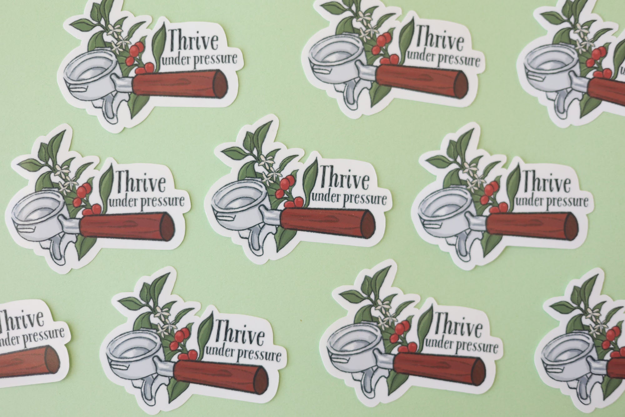 Coffee Puck Sticker, Coffee Plant Sticker, Barista Sticker, Thrive ...