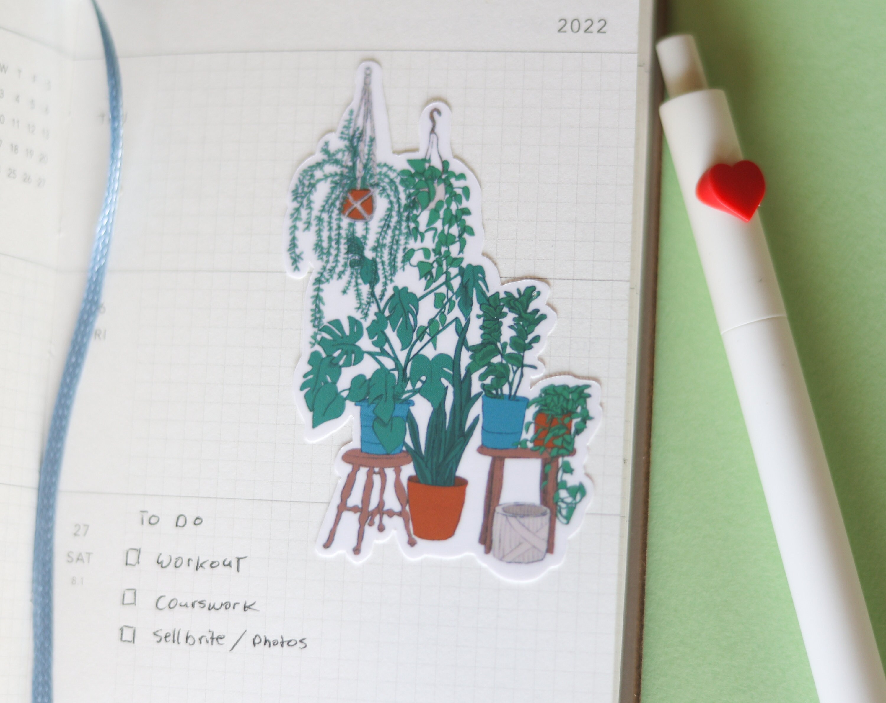 Hanging Plant Sticker Assorted Plants Sticker Potted Plants - Etsy