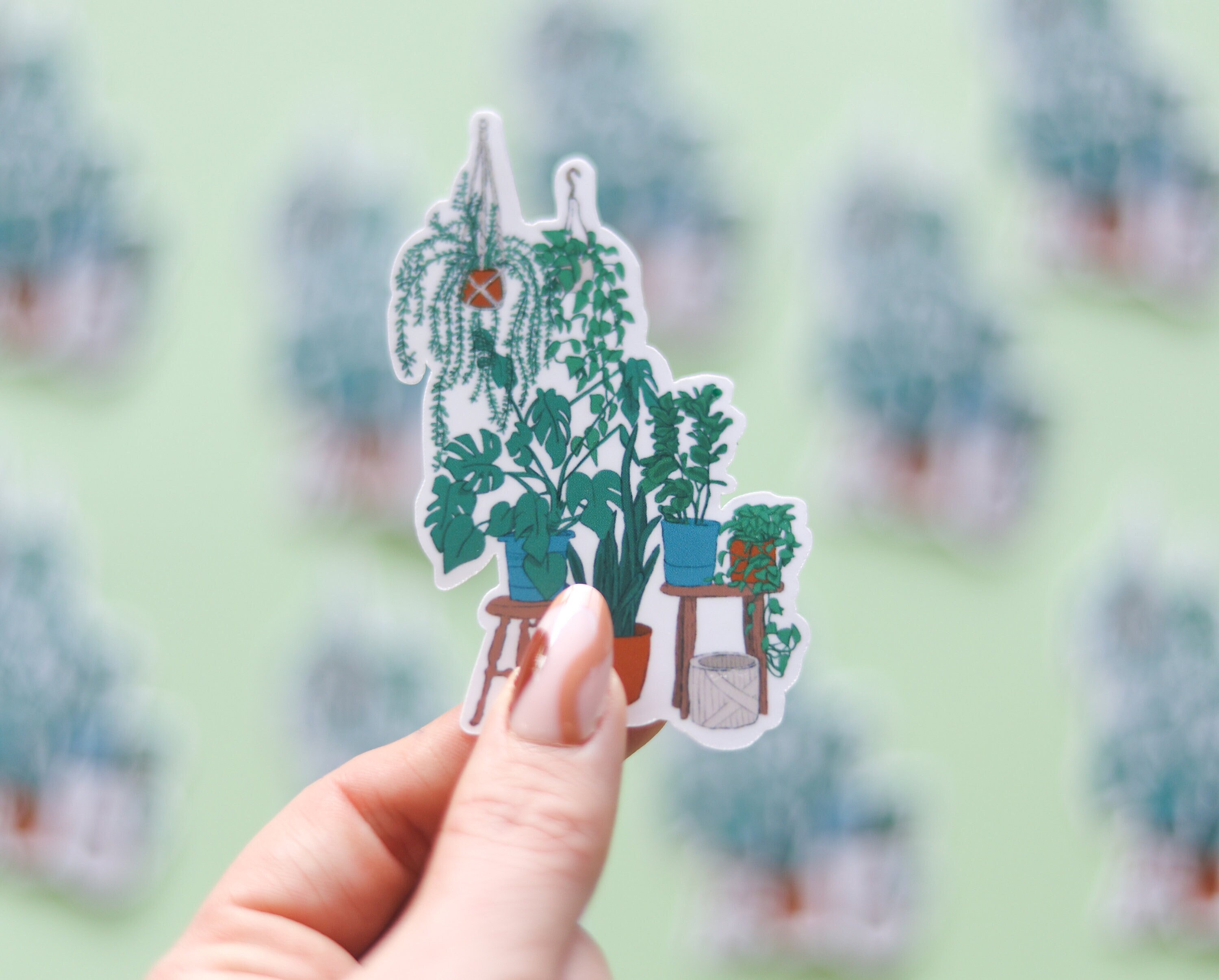 Hanging Plant Sticker Assorted Plants Sticker Potted Plants - Etsy