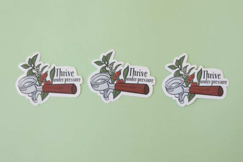 Coffee Puck Sticker, Coffee Plant Sticker, Barista Sticker, Thrive ...