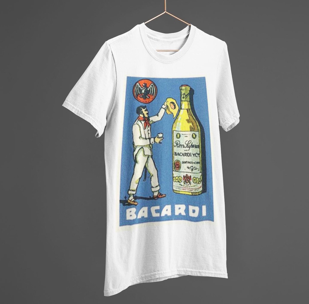 Vintage Bacardi Rum T-shirt - Classic Logo Tee - Party and Drinking ...