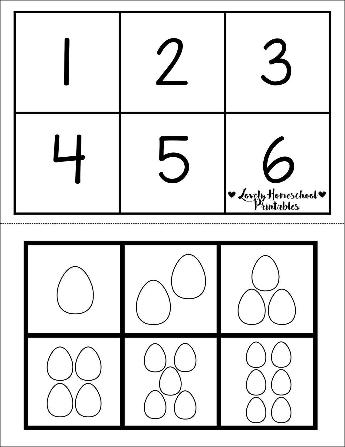 Easter Egg Count, Cut & Glue 1-6, Easter Math Activity, Preschool ...
