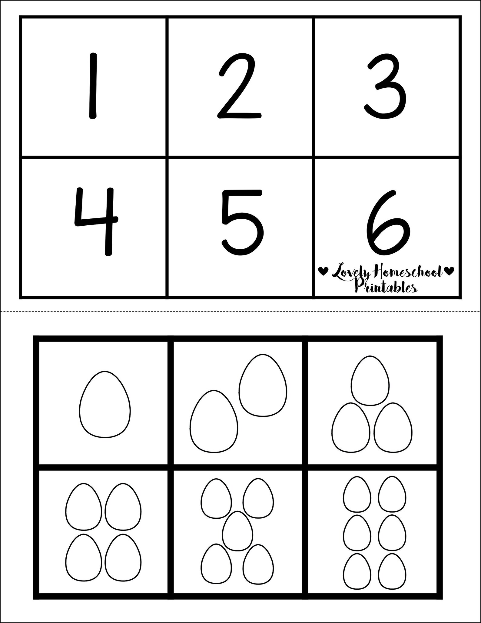 Easter Egg Count, Cut & Glue 1-6, Easter Math Activity, Preschool ...