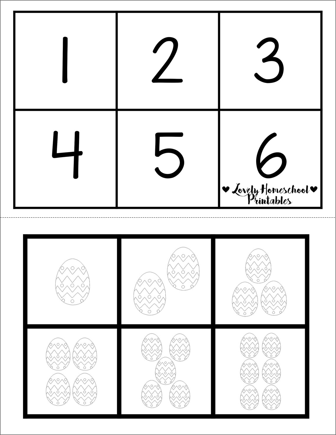 Easter Egg Count, Cut & Glue 1-6, Easter Math Activity, Preschool ...