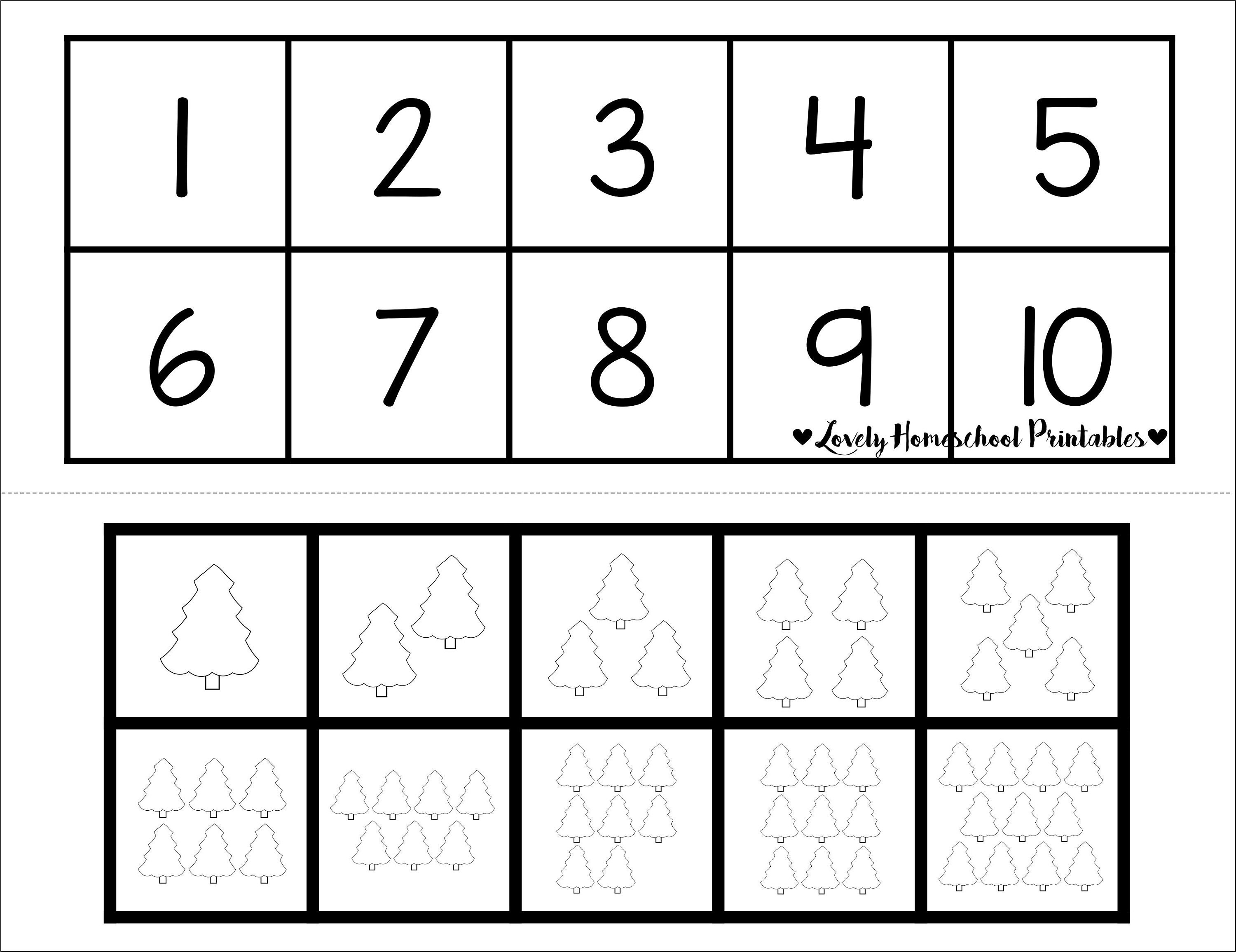 Christmas Tree Count, Cut & Glue 1-10, Preschool Math Printable ...