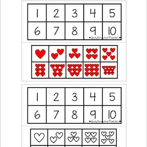 Heart Count Cut & Glue 1-10, Valentine's Math Activity, Preschool Math ...