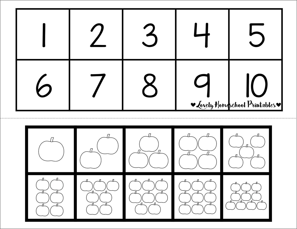 Pumpkin Count, Cut & Glue 1-10, Preschool Math Printable, Homeschool ...