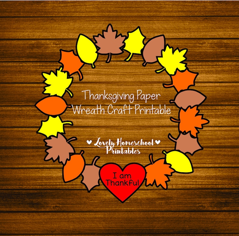 Thanksgiving Wreath Printable for Kids, Thankful Wreath, Thanksgiving ...