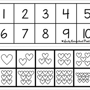 Heart Count Cut & Glue 1-10, Valentine's Math Activity, Preschool Math ...