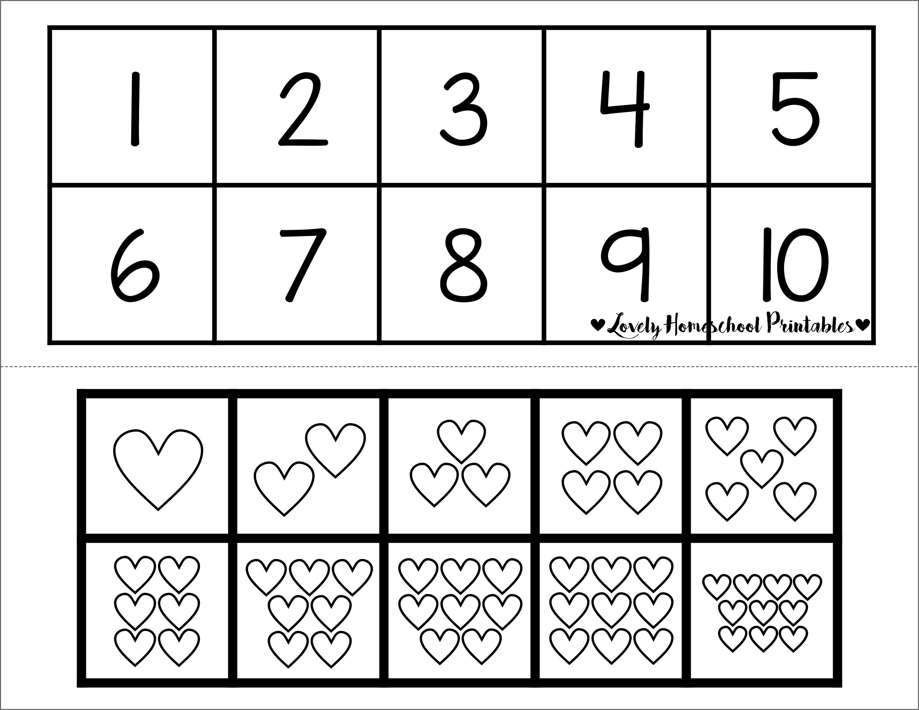 Heart Count Cut & Glue 1-10, Valentine's Math Activity, Preschool Math ...