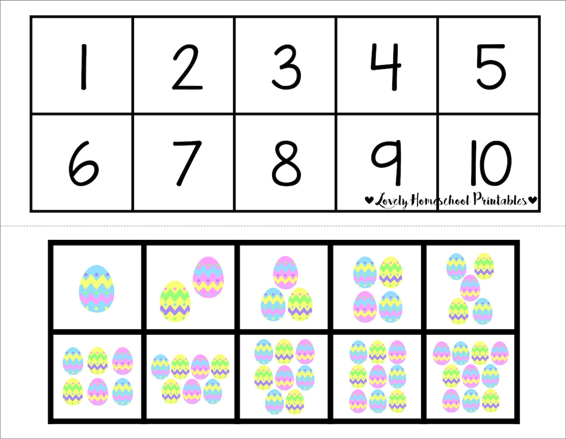 Easter Egg Count Cut & Glue 1-10, Easter Math Activity, Preschool ...