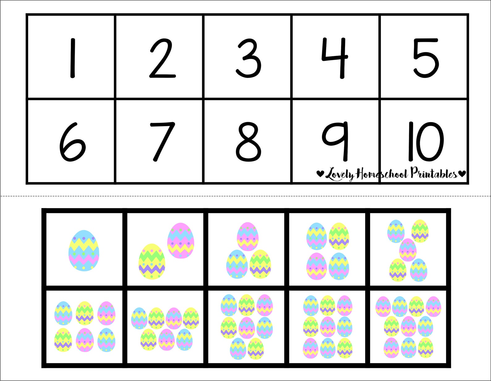 Easter Egg Count Cut & Glue 1-10, Easter Math Activity, Preschool ...