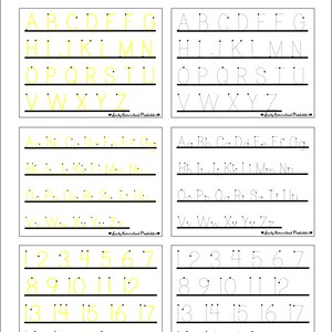 Alphabet and Number Tracing, Preschool Printable Tracing Pages, Home ...