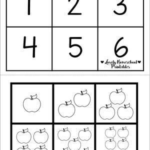Apple Count, Cut & Glue 1-6, Preschool Math Printable, Home School Math ...