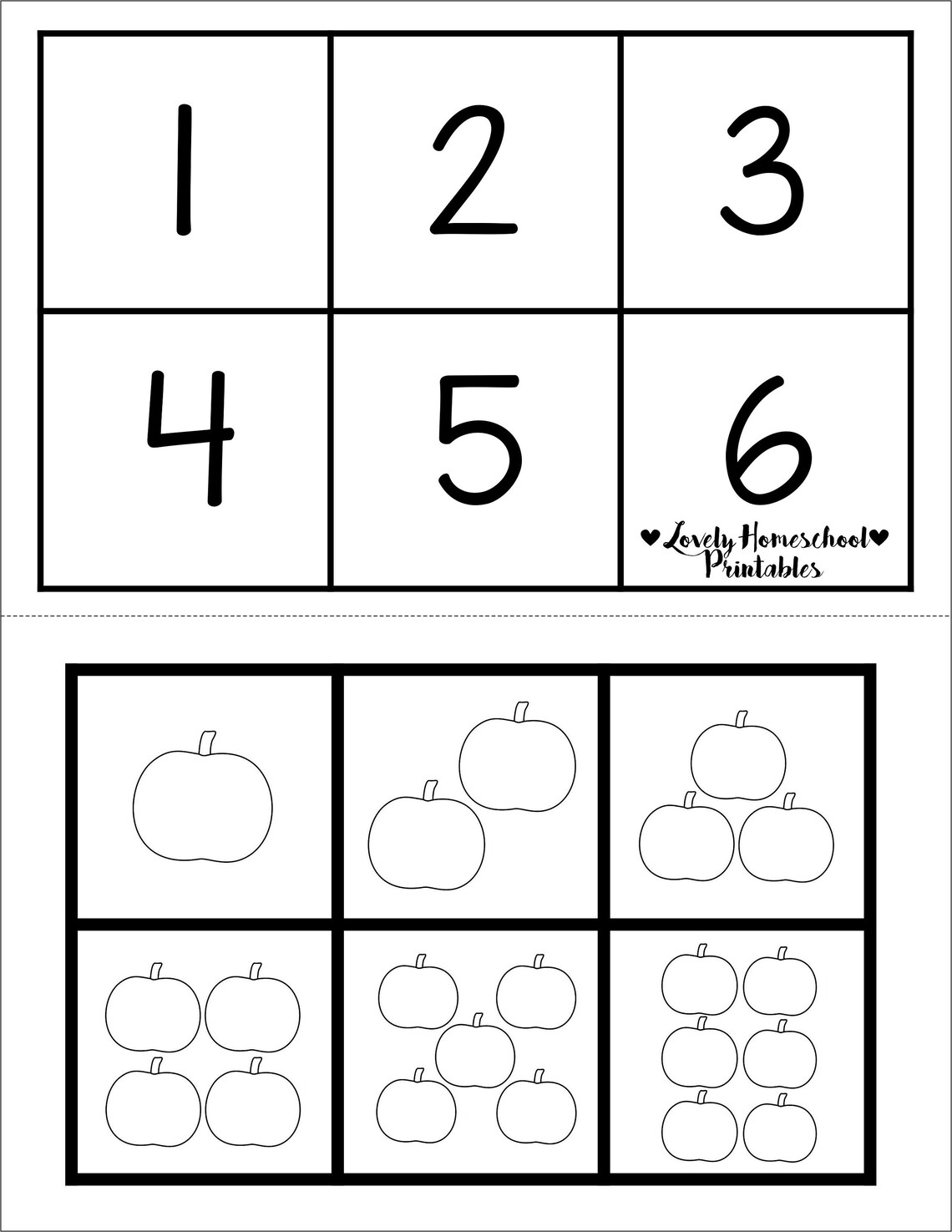 Pumpkin Count, Cut & Glue 1-6, Preschool Math Printable, Home School ...