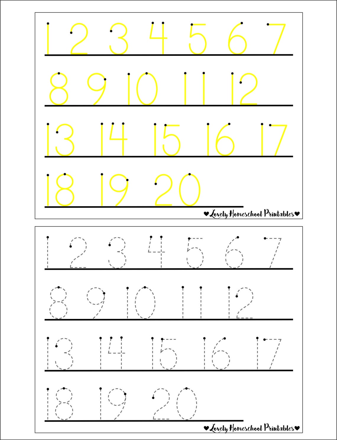 Alphabet and Number Tracing, Preschool Printable Tracing Pages, Home ...