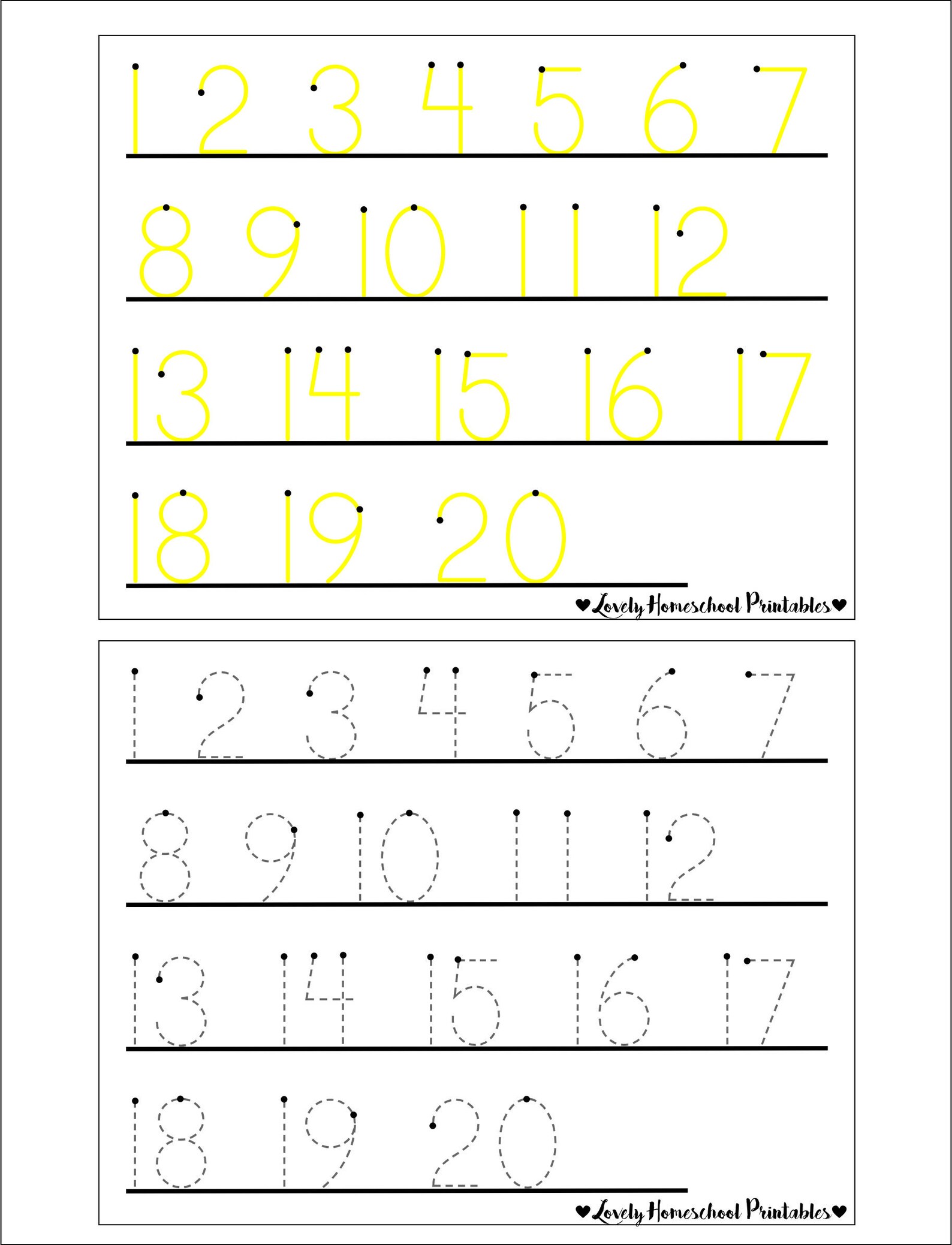 Alphabet and Number Tracing, Preschool Printable Tracing Pages, Home ...