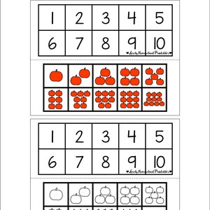 Pumpkin Count, Cut & Glue 1-10, Preschool Math Printable, Homeschool ...