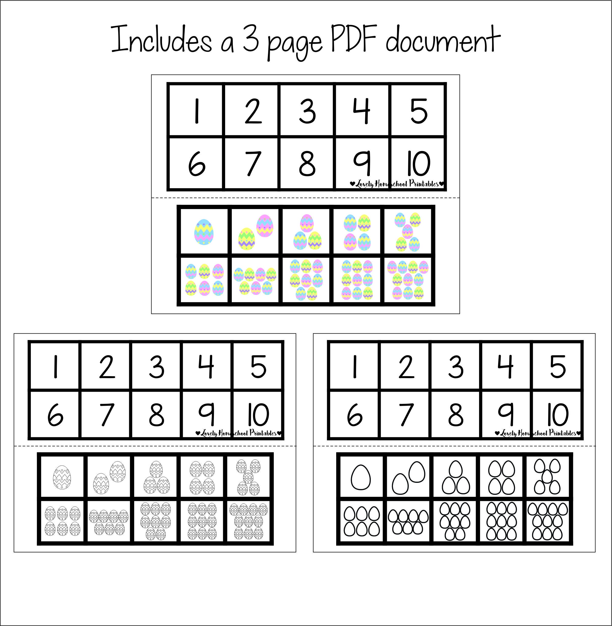 Easter Egg Count Cut & Glue 1-10, Easter Math Activity, Preschool ...