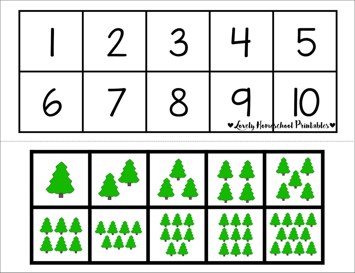 Christmas Tree Count, Cut & Glue 1-10, Preschool Math Printable ...