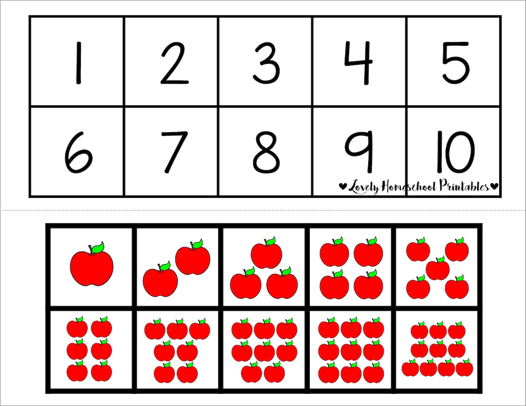 Apple Count, Cut & Glue 1-10, Preschool Math Game, Preschool Math ...