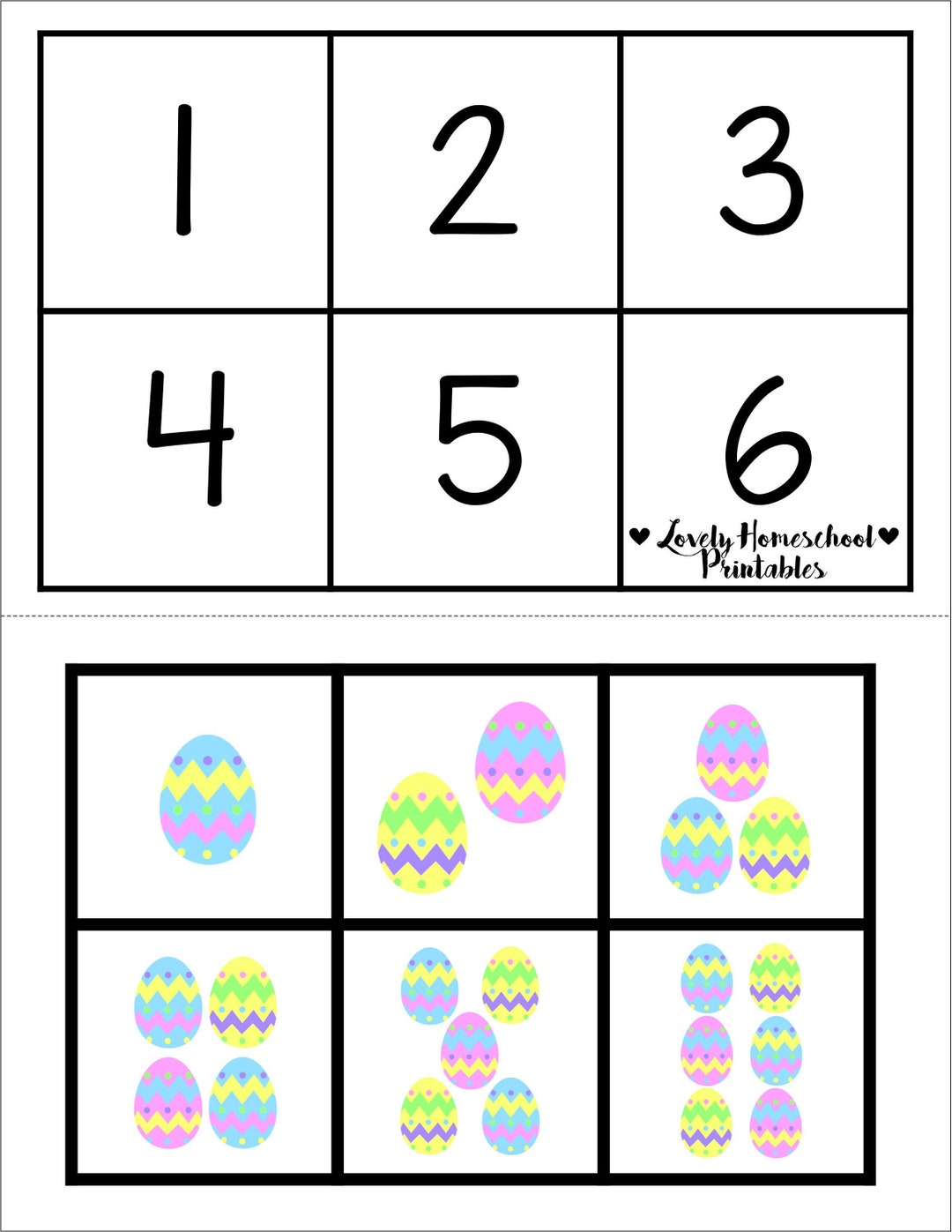 Easter Egg Count, Cut & Glue 1-6, Easter Math Activity, Preschool ...