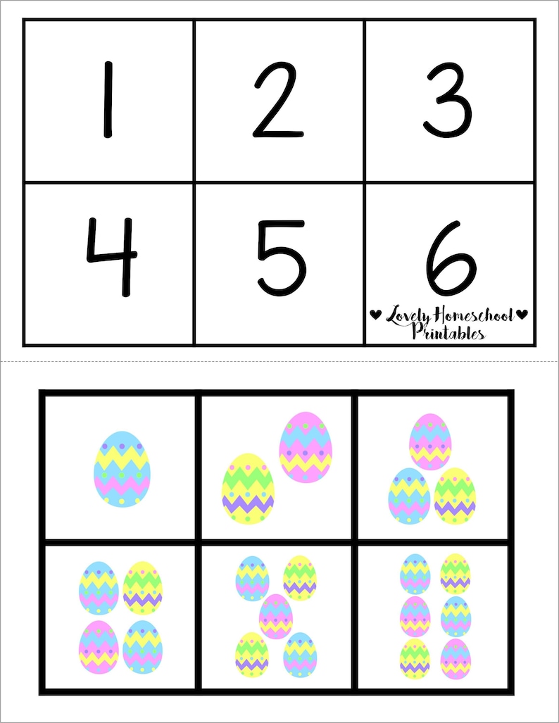 Easter Egg Count, Cut & Glue 1-6, Easter Math Activity, Preschool ...