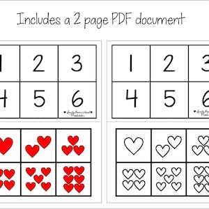 Heart Count, Cut & Glue 1-6, Valentine's Math Activity, Preschool Math ...