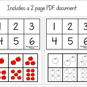 Apple Count, Cut & Glue 1-6, Preschool Math Printable, Home School Math ...