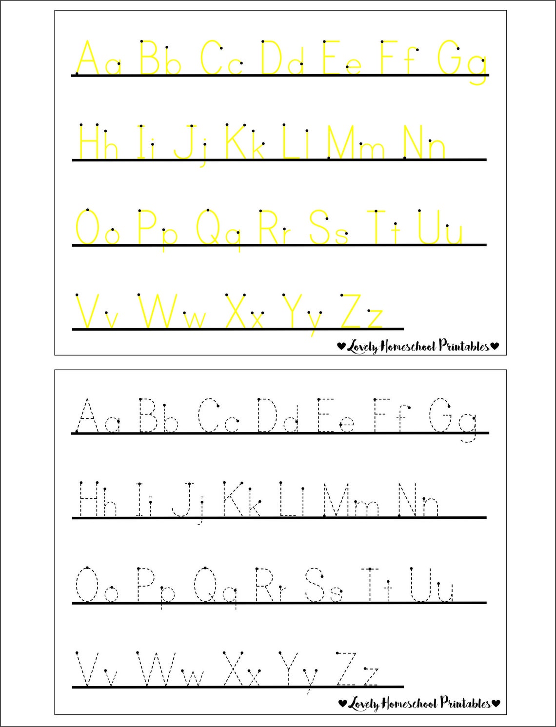 Alphabet and Number Tracing, Preschool Printable Tracing Pages, Home ...
