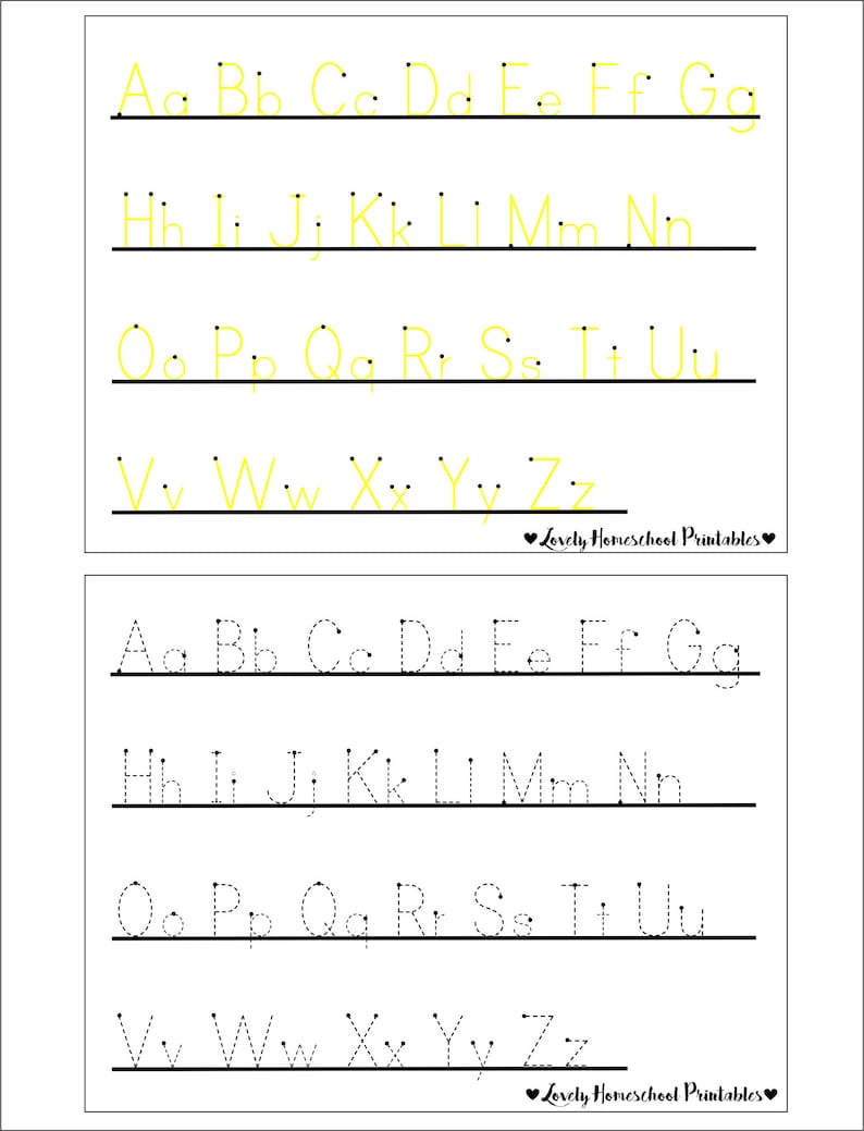 Alphabet and Number Tracing, Preschool Printable Tracing Pages, Home ...