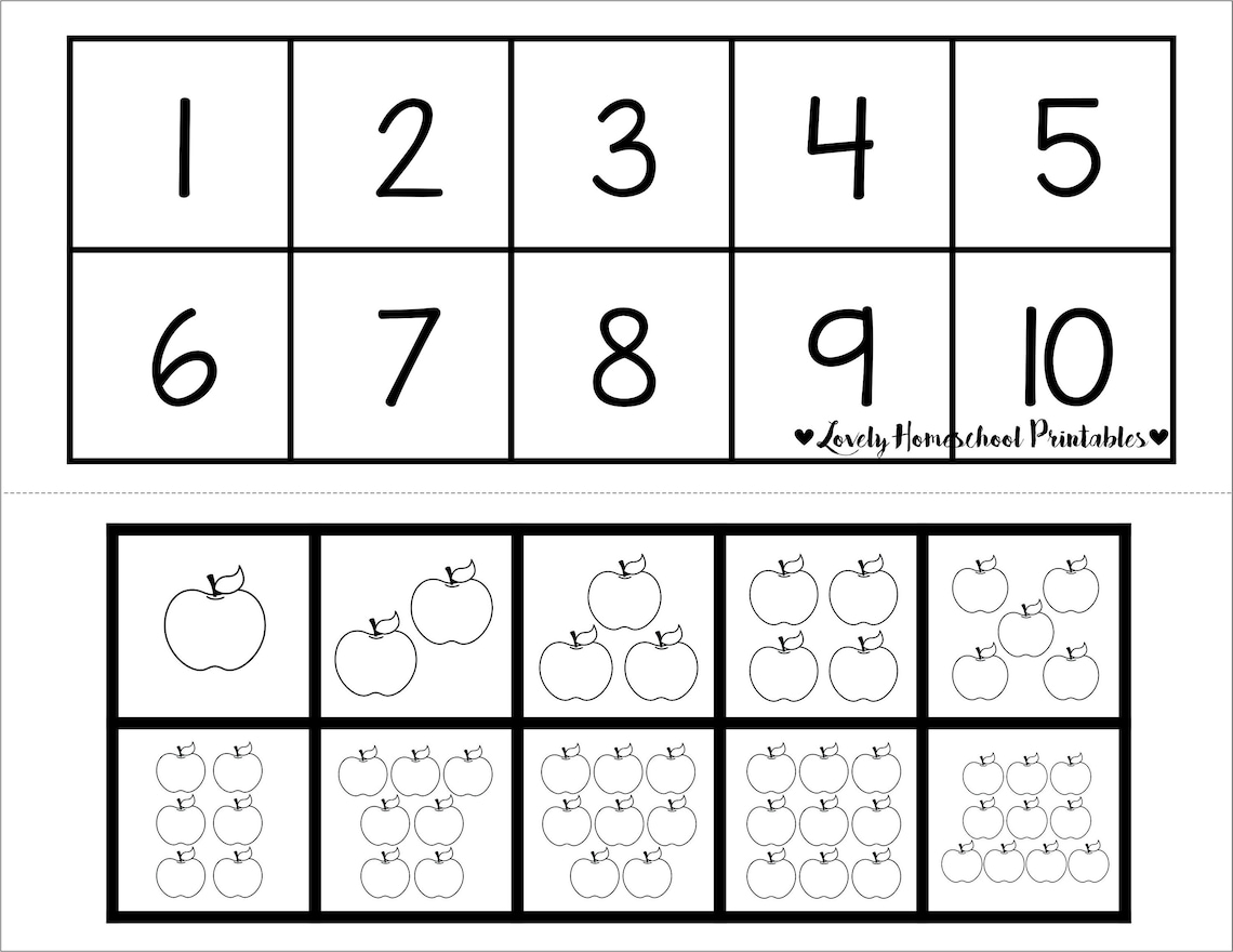 Apple Count, Cut & Glue 1-10, Preschool Math Game, Preschool Math ...