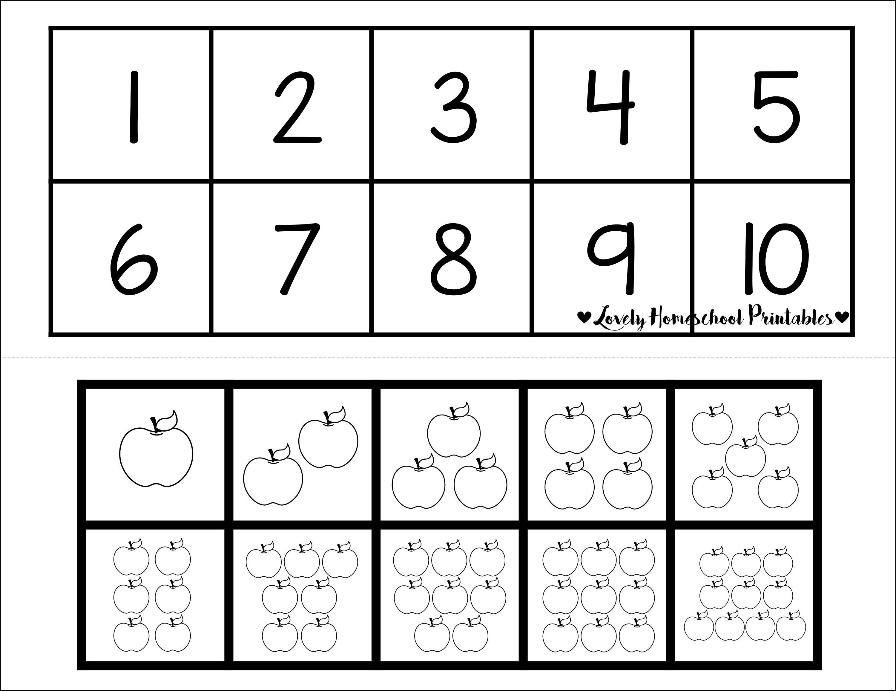 Apple Count, Cut & Glue 1-10, Preschool Math Game, Preschool Math ...
