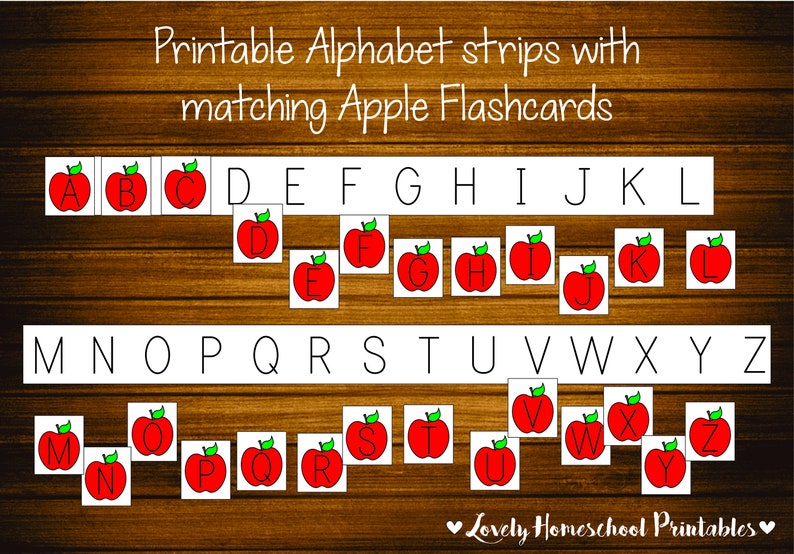 Apple Alphabet Printable Preschool Game, ABC Matching, Apple Themed ...
