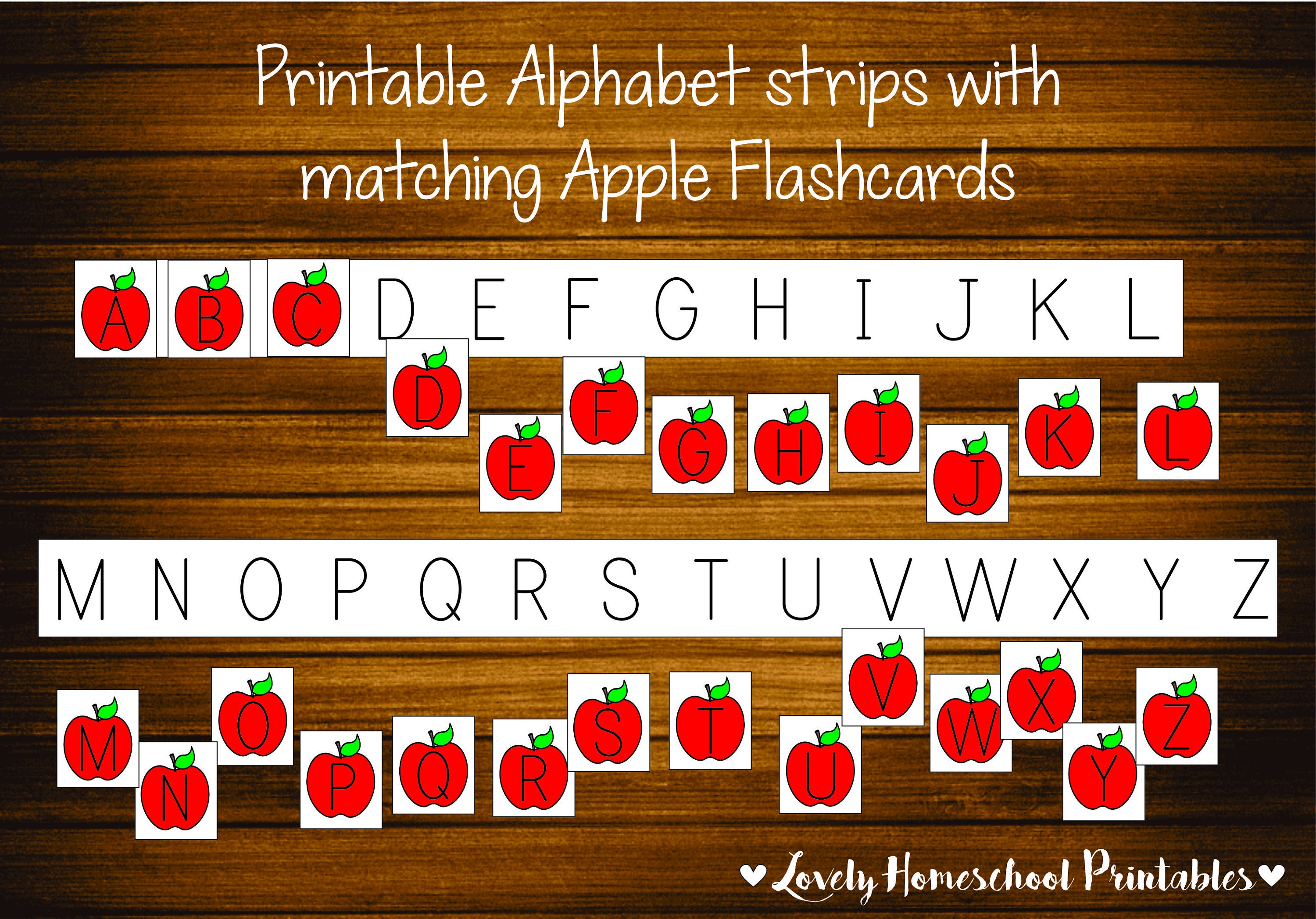 Apple Alphabet Printable Preschool Game, ABC Matching, Apple Themed ...