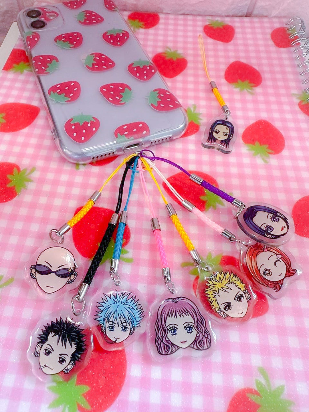 Nana Acrylic Phone Strap / Cute Keychain / Nana Key Ring / Hachi / Shin ...