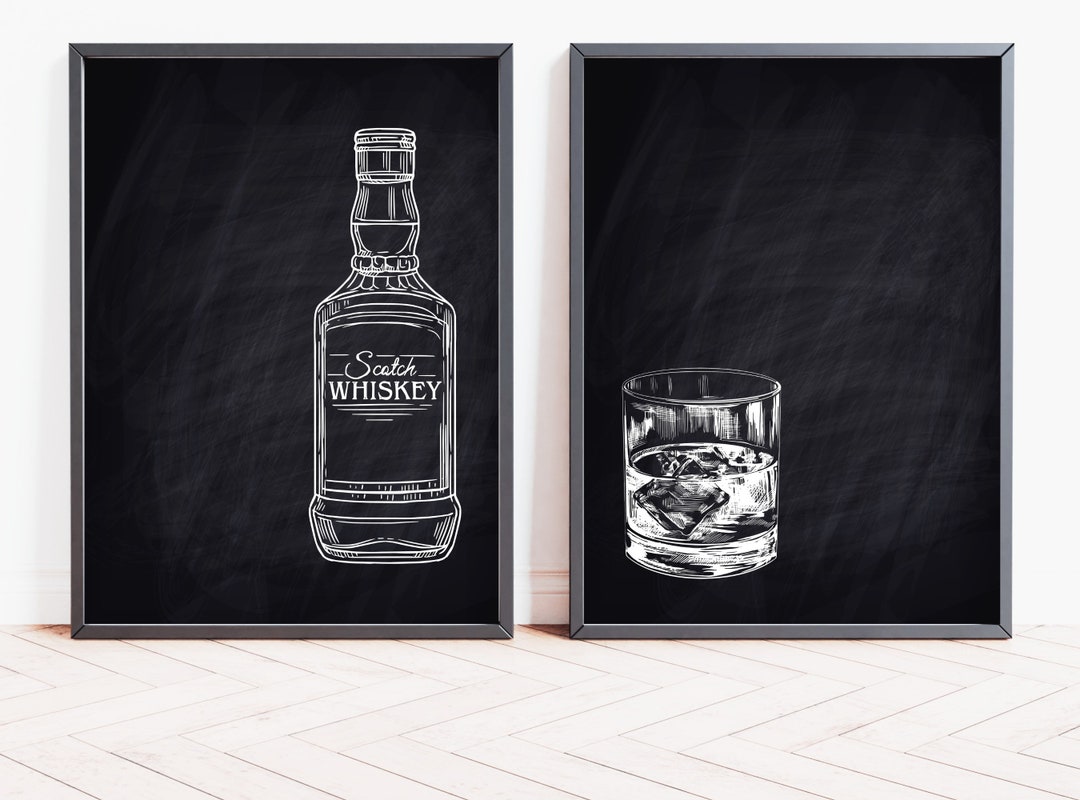 Bar Cart Art, Printable Bar Cart Decor and Signs, Whiskey Bottle Bar ...