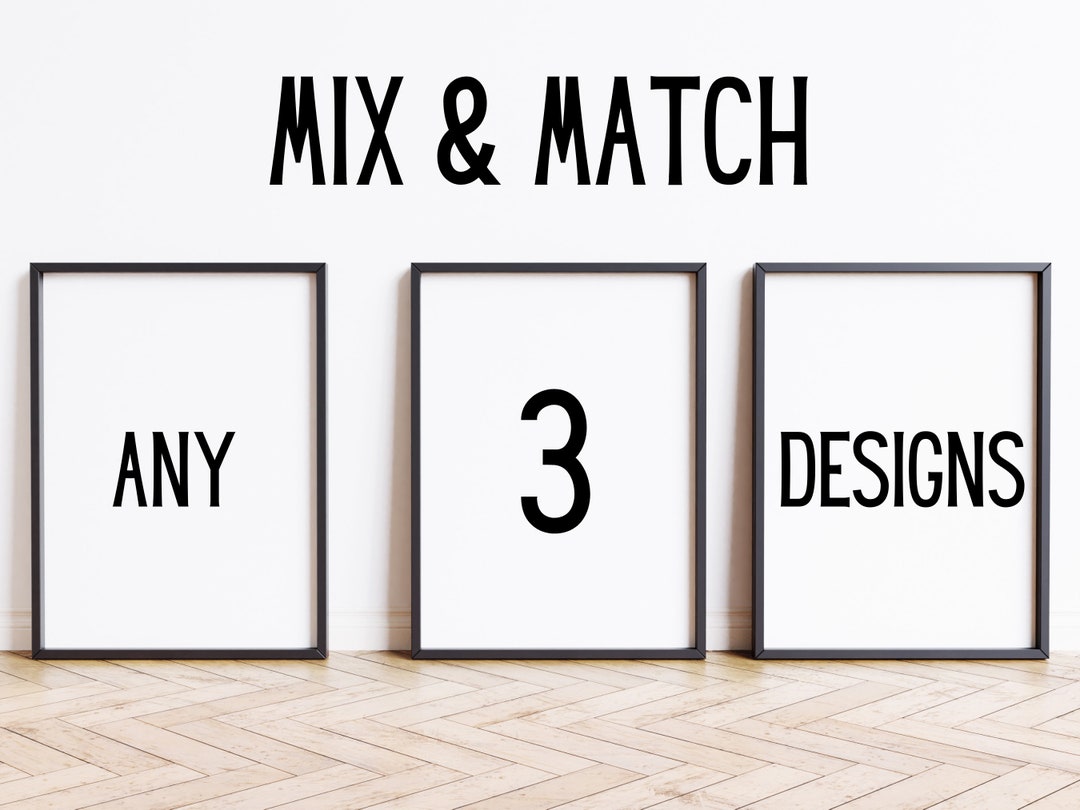 Mix and Match Printable Wall Decor, Custom Set, Coordinating Printable ...