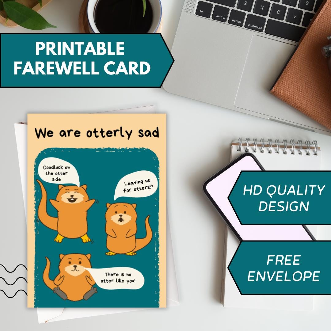 Funny Farewell Card | Printable Goodbye Card | Coworker Farewell ...