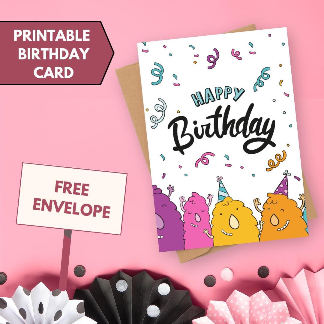 Cute Birthday Card | Printable Birthday Card | Happy Birthday Card ...
