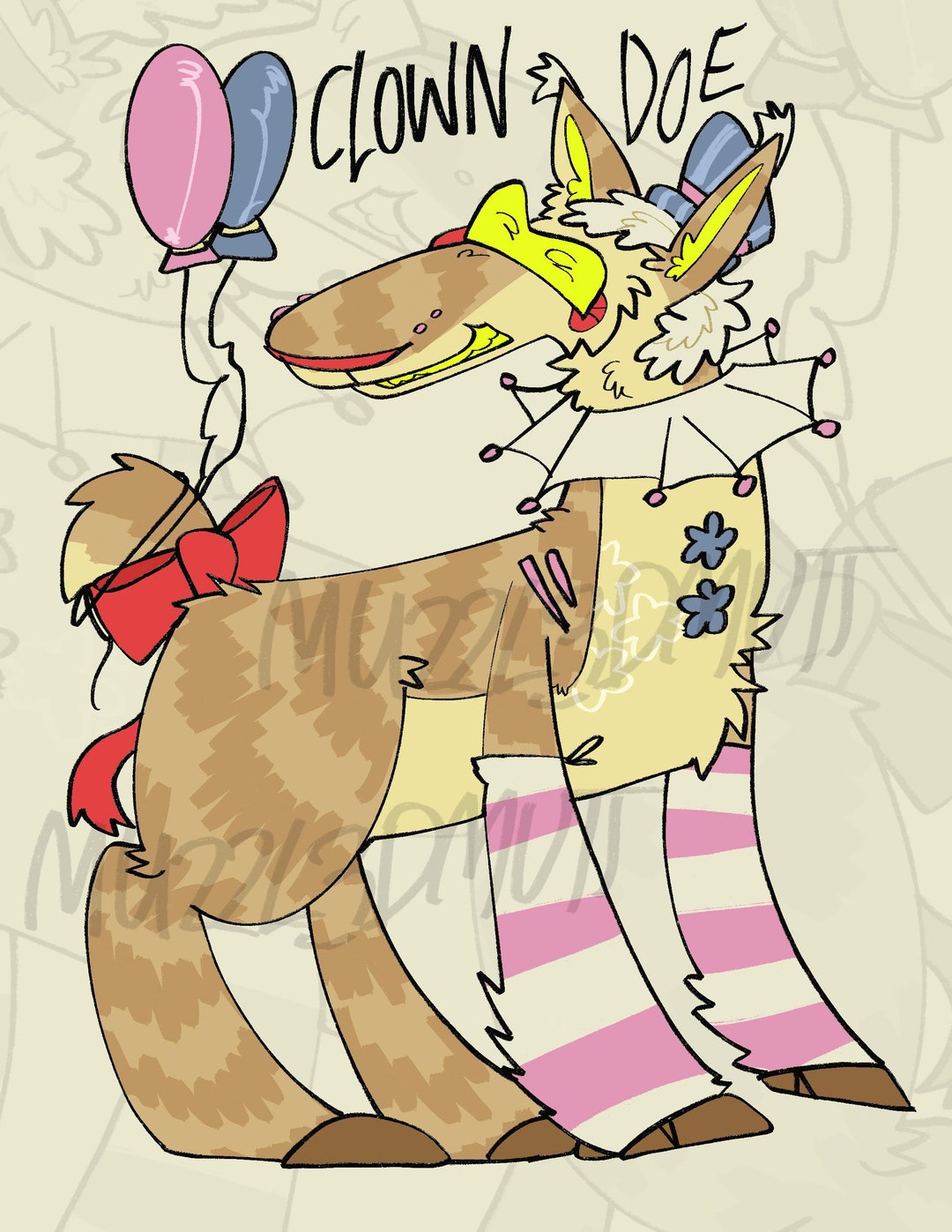 Clown Doe Furry Fursona Adoptable Design - Etsy