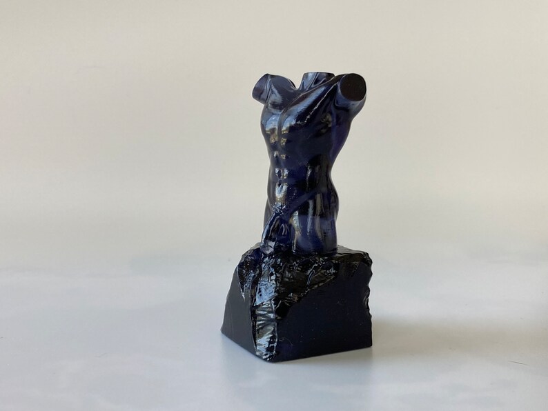 Male and Female Torso Figurines Small Size Made in Transparent Resin ...