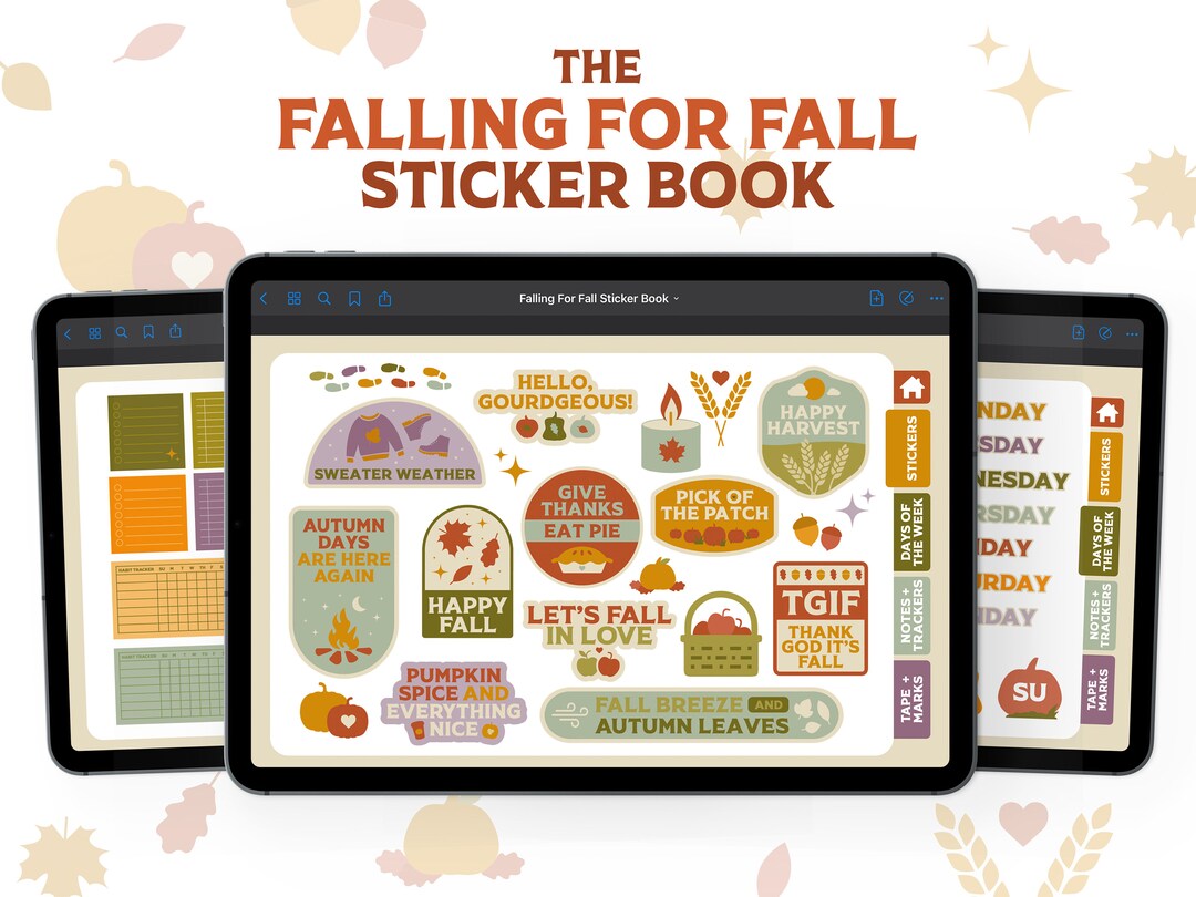 Falling for Fall Themed Digital Goodnotes Planner Sticker Book With Pre ...
