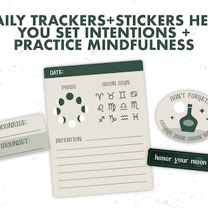 Over the Moon, Moon Tracker Themed Digital Goodnotes Planner Sticker ...
