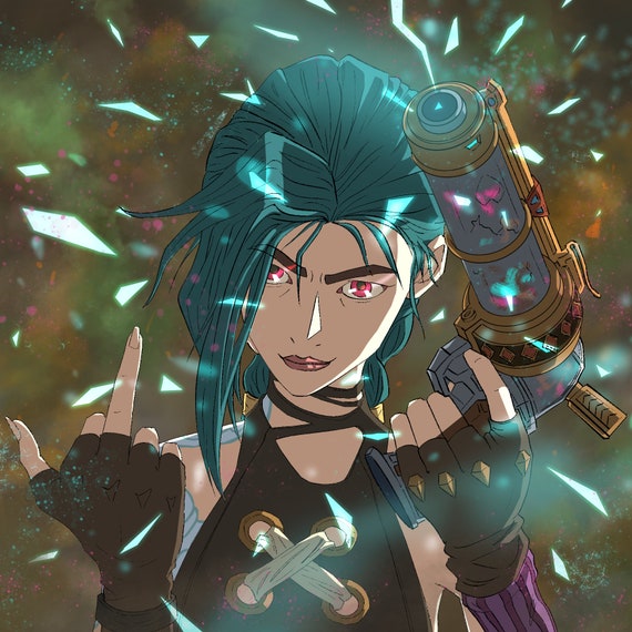 Arcane Character Portrait Jinx Fanart 4x4 Art Print - Etsy Australia
