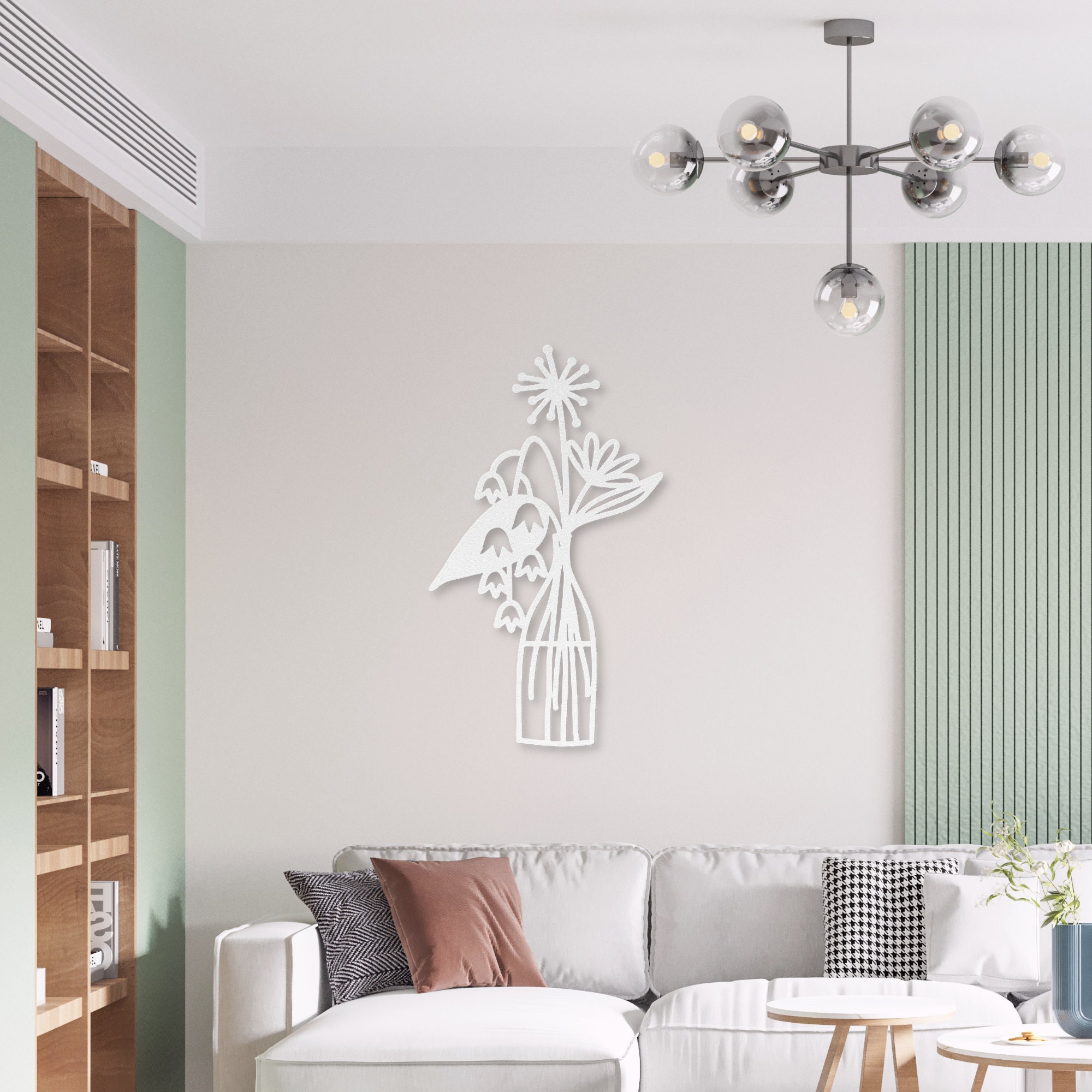Flower Vase Metal Art Sign, Flower Wall Hanging Floweral Home Décor ...