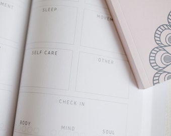Printable Daily Wellness Journal Self Care Diary Food Tracker Minimal ...