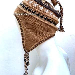 Mix Blue Unisex Peruvian Alpaca Hat Chullo With Earflaps 100% Lining ...