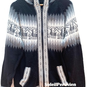 Blue Alpaca Sweater Peruvian Sweater Unisex Sweater Peruvian Alpaca Sweater Peruvian Jacket Peru ...